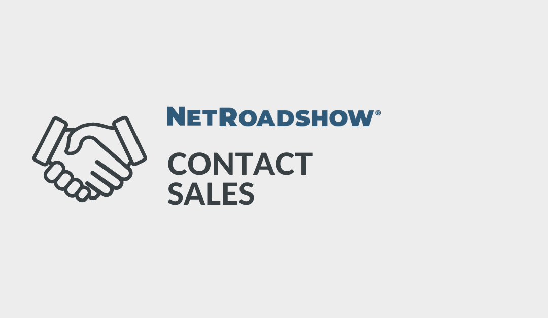Contact Sales - NetRoadshow